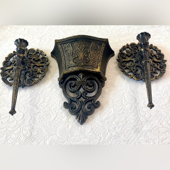 Homco | Wall Decor | Vintage Homco Wall Decor 3 Pc Set Candleholders ...